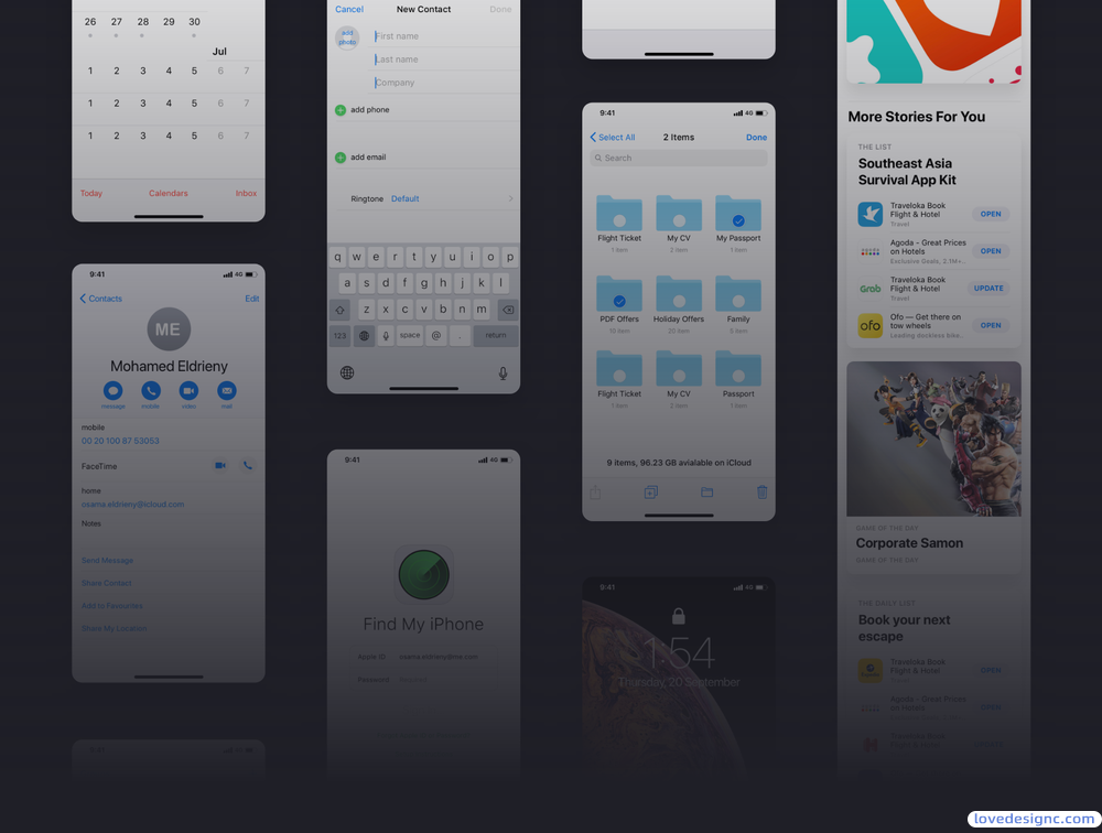 100个iOS 12 GUI KIT设计规范优质设计素材下载(提供Sketch和Adobe XD格式下载）-爱设计爱分享c